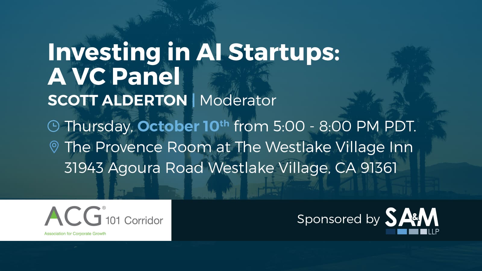 Scott Alderton to Moderate ACG’s "Investing in AI Startups"